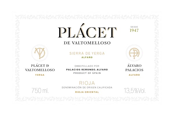 Bodegas Palacios Remondo Rioja White Oriental Plácet de Valtomelloso ...